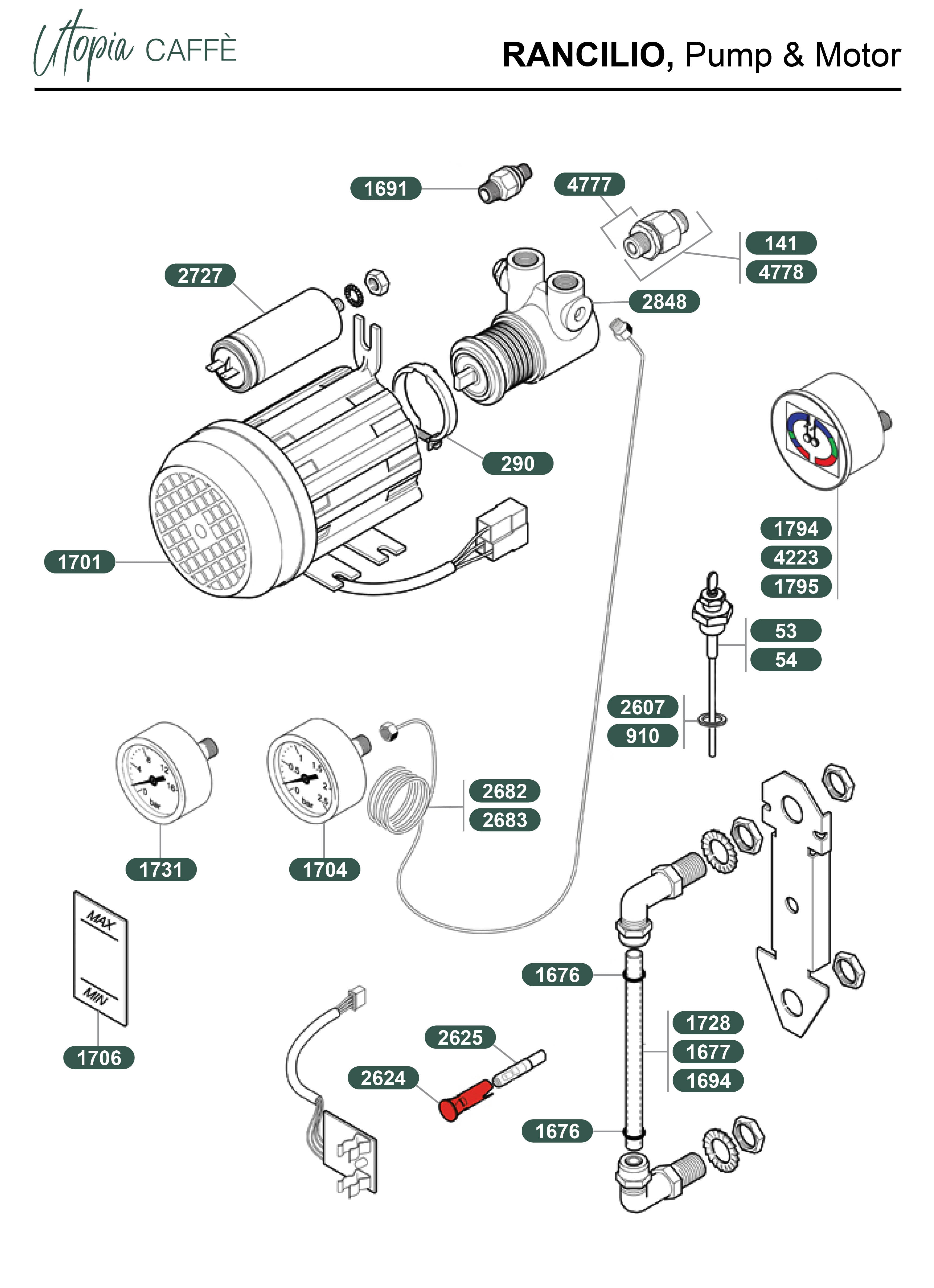 RANCILIO, Pump & Motor